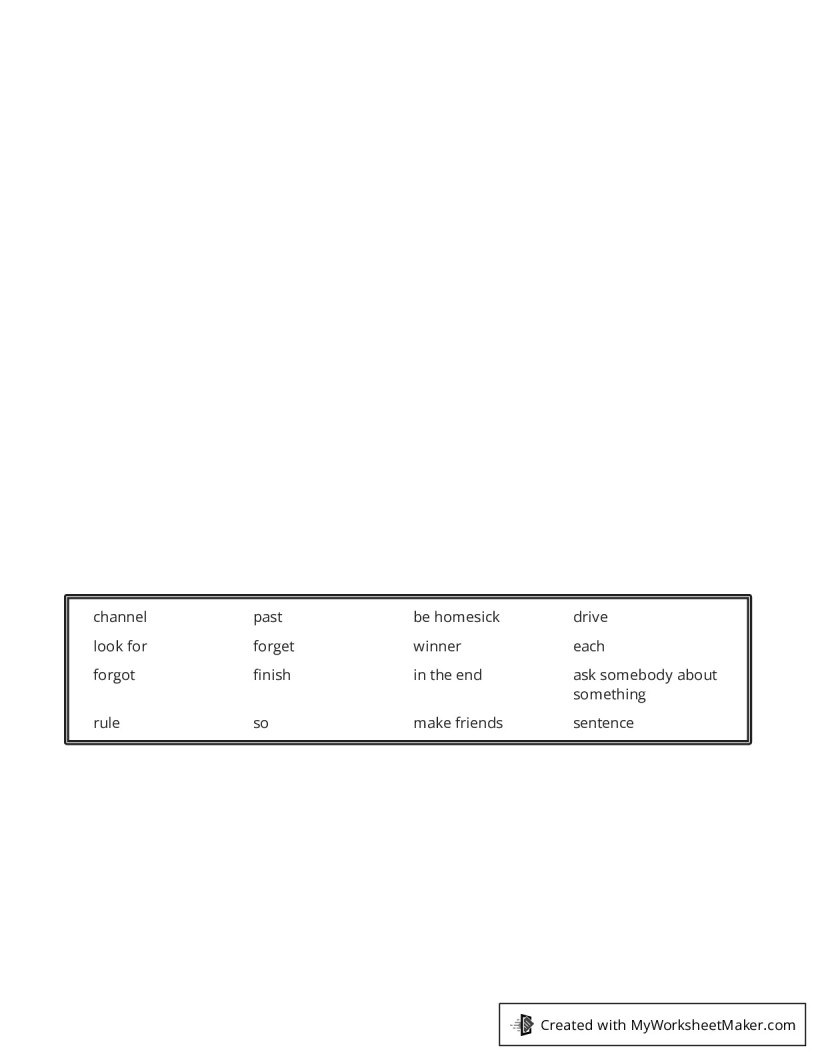 Fill in the Blank Worksheet - My Worksheet Maker: Create Your Own ...