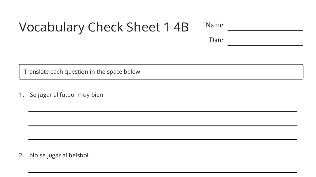 Vocabulary Check Sheet 1 4B - My Worksheet Maker: Create Your Own ...