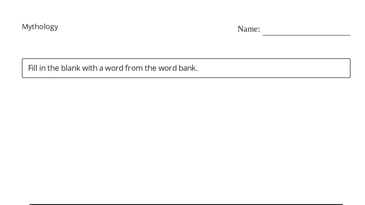 Mythology - My Worksheet Maker: Create Your Own Worksheets
