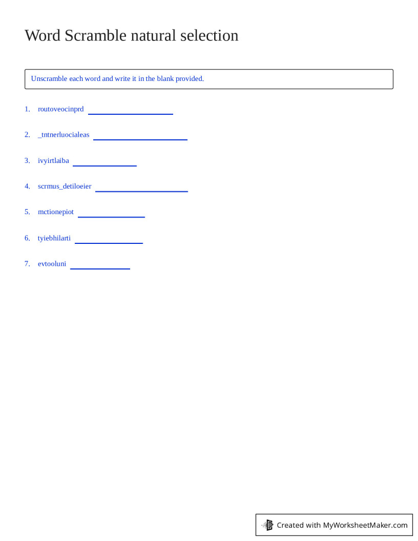 My Worksheet Maker: The Best Online Worksheet Creator