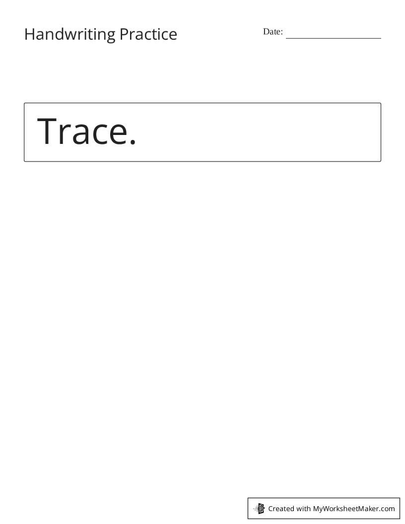 Handwriting Practice - My Worksheet Maker: Create Your Own Worksheets