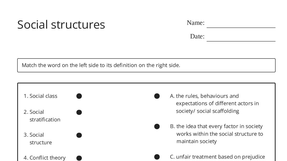 Social structures - My Worksheet Maker: Create Your Own Worksheets