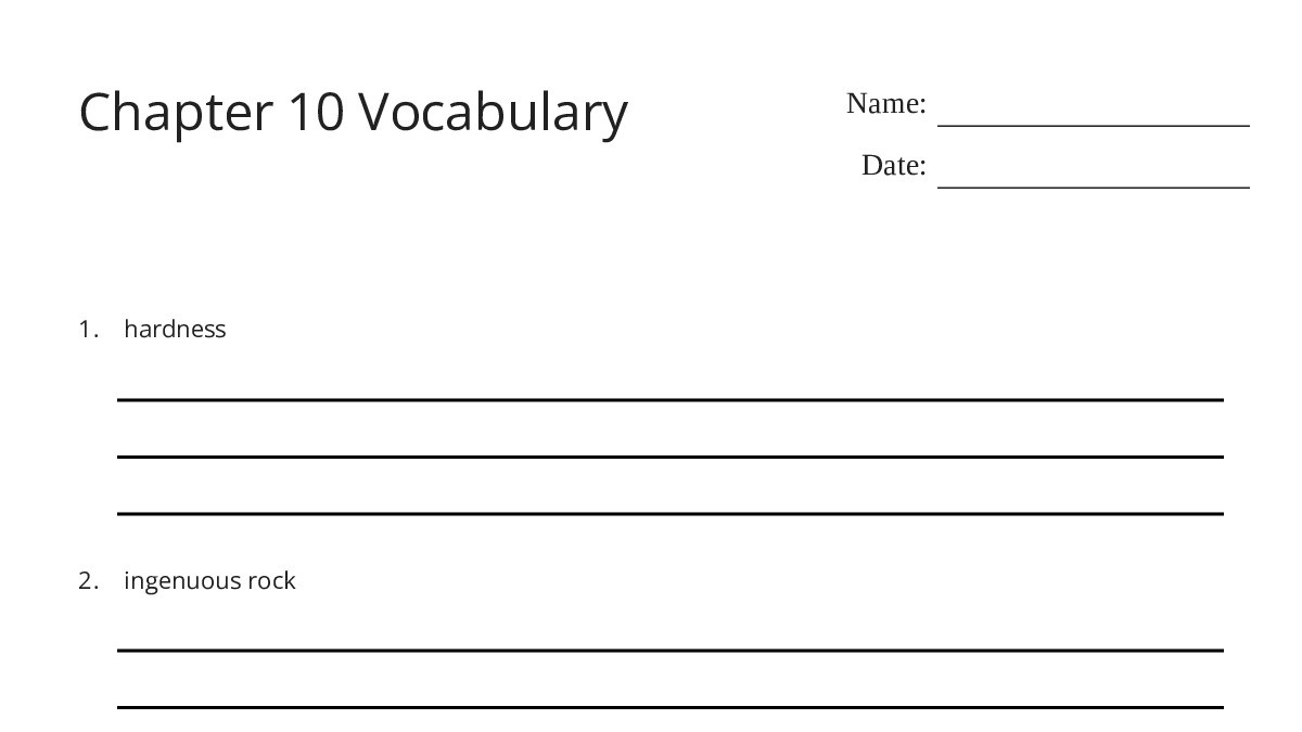 Chapter 10 Vocabulary - My Worksheet Maker: Create Your Own Worksheets
