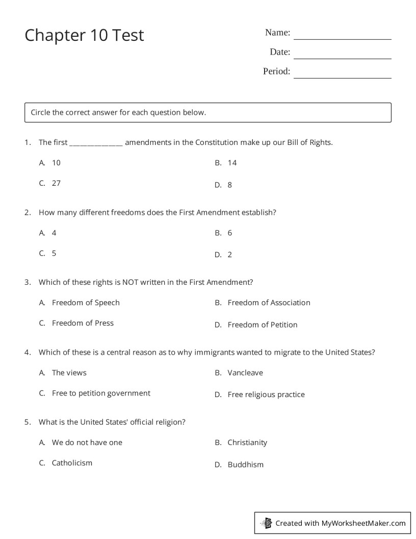 Chapter 10 Test - My Worksheet Maker: Create Your Own Worksheets Chapter 10 Test - My Worksheet Maker: Create Your Own Worksheets