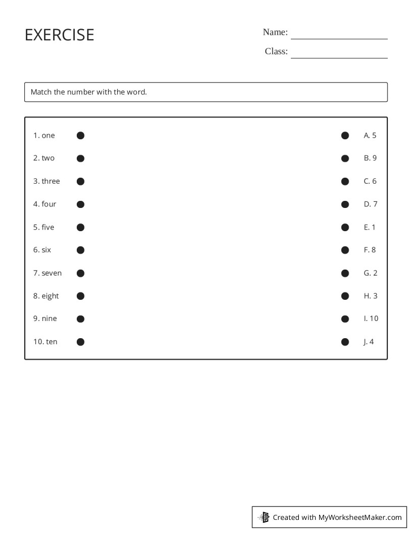 EXERCISE - My Worksheet Maker: Create Your Own Worksheets