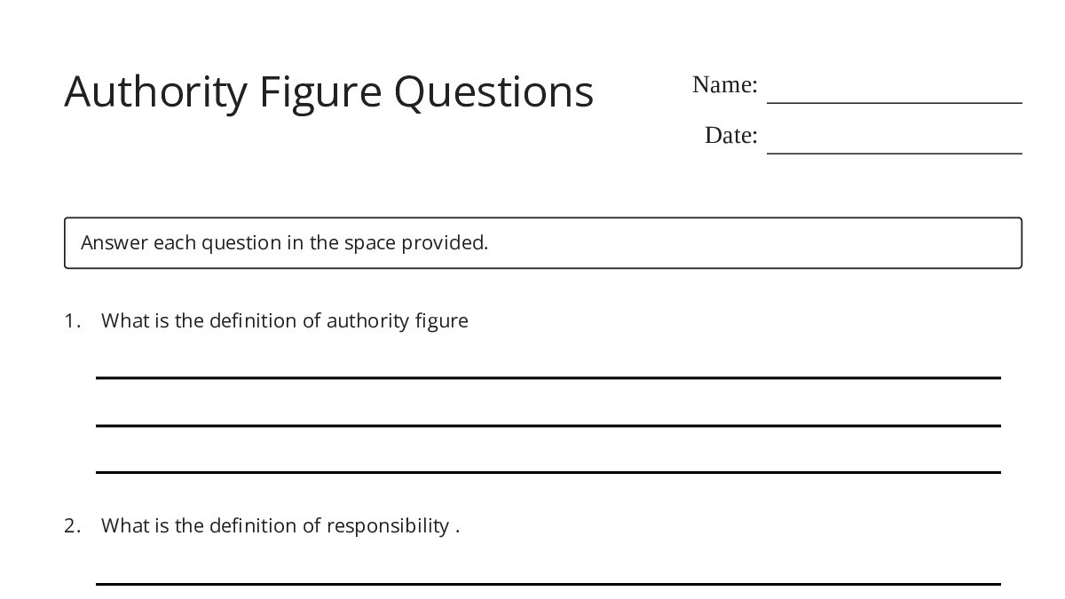 Authority Figure Questions - My Worksheet Maker: Create Your Own Worksheets