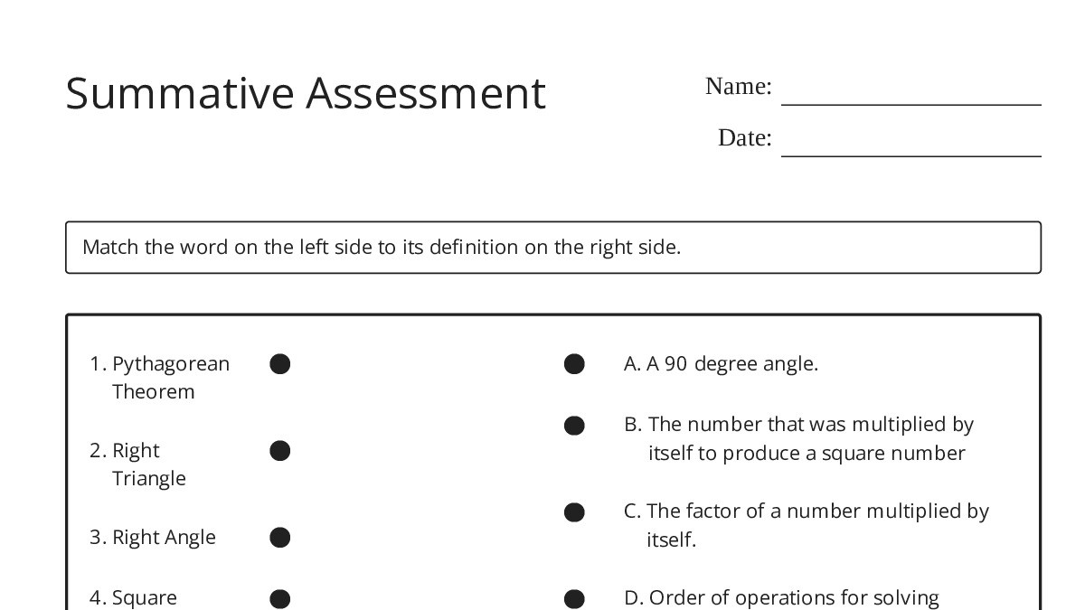 Summative Assessment - My Worksheet Maker: Create Your Own Worksheets