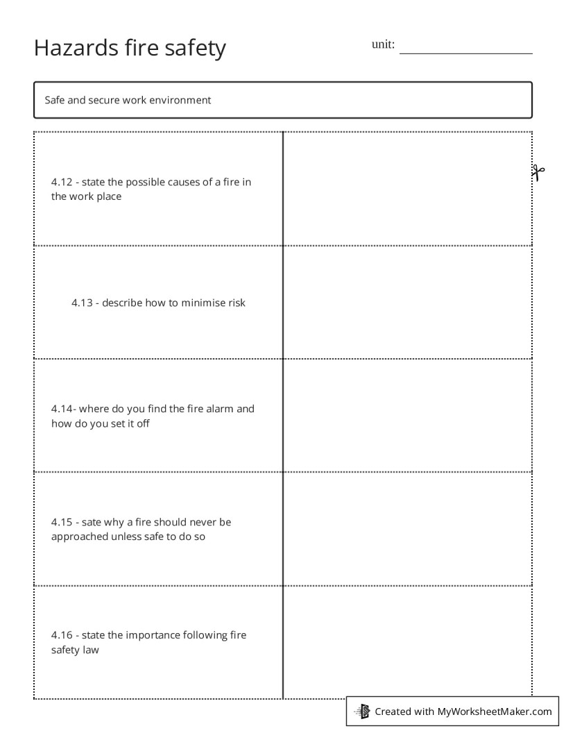 Hazards fire safety - My Flashcard Maker: Create Your Own Flashcards