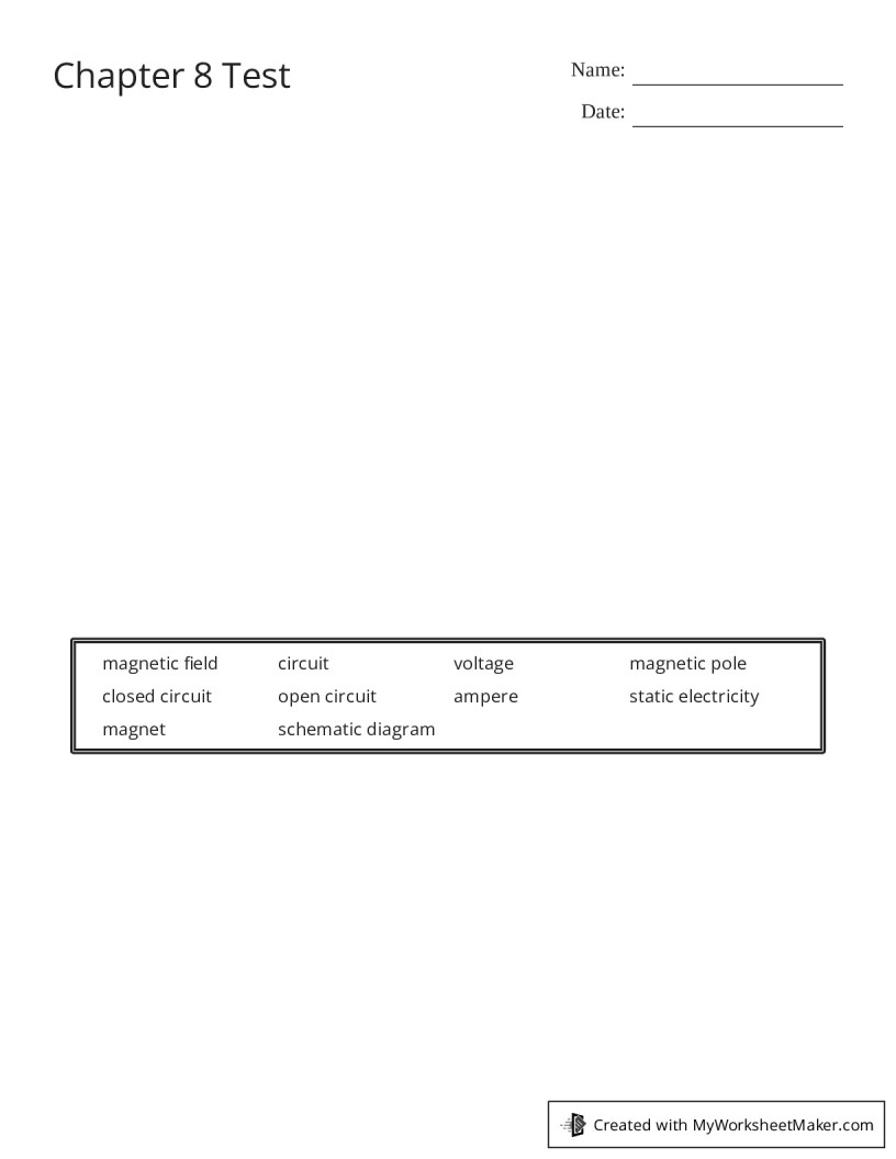 Chapter 8 Test - My Worksheet Maker: Create Your Own Worksheets