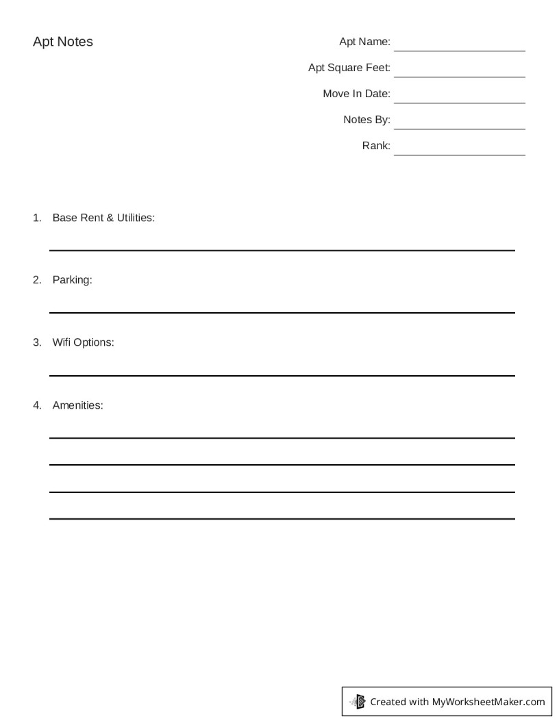 Apt Notes - My Worksheet Maker: Create Your Own Worksheets