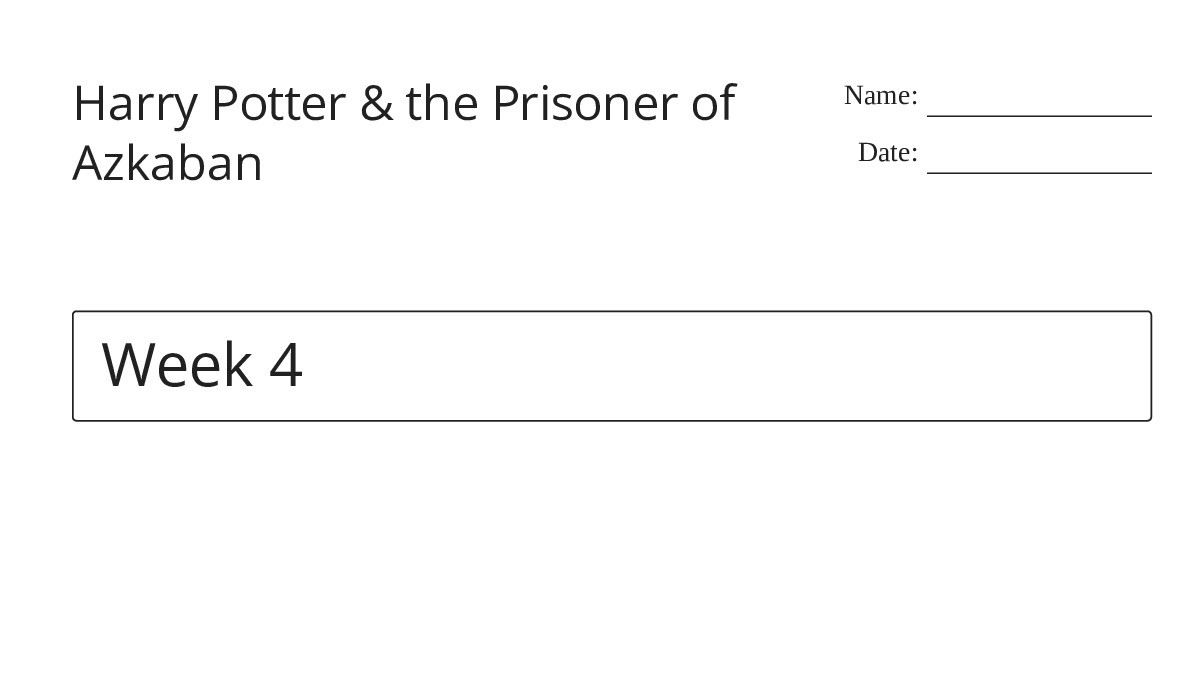 Harry Potter & the Prisoner of Azkaban - My Worksheet Maker: Create ...