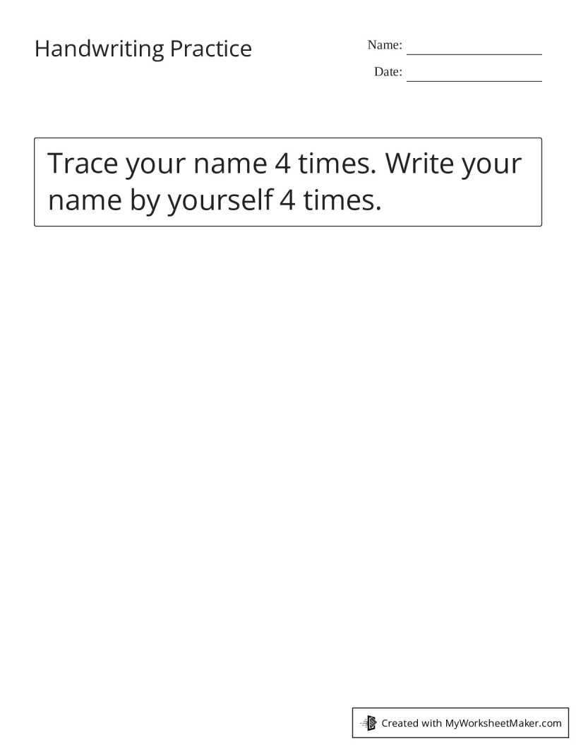 Handwriting Practice - My Worksheet Maker: Create Your Own Worksheets