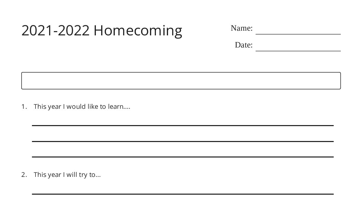 2021-2022 Homecoming - My Worksheet Maker: Create Your Own Worksheets
