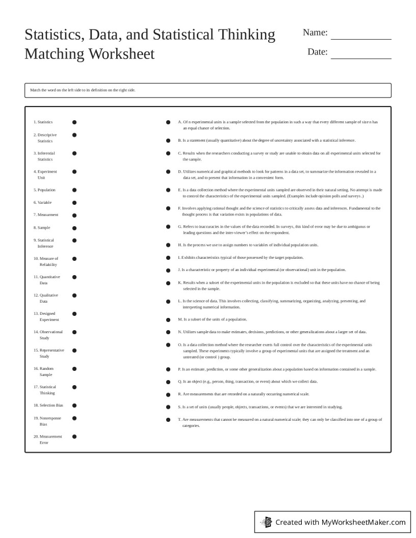 Quantitative Vs Qualitative Worksheet