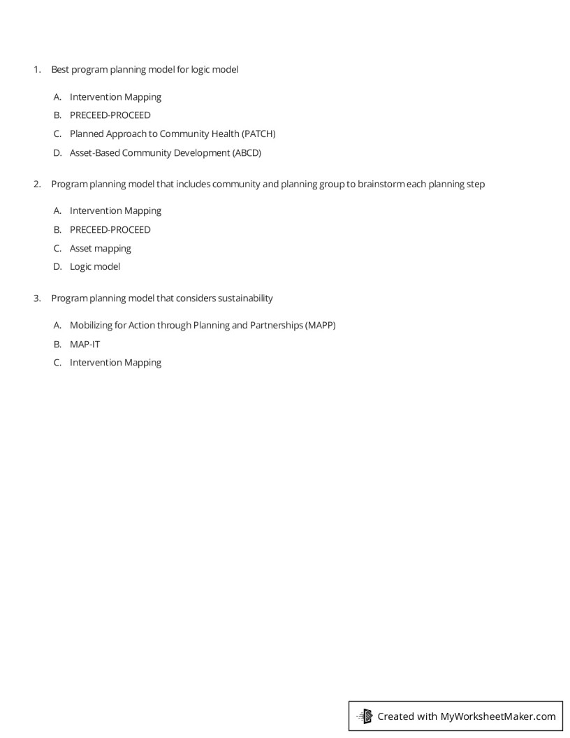 Multiple Choice Worksheet - My Worksheet Maker: Create Your Own Worksheets