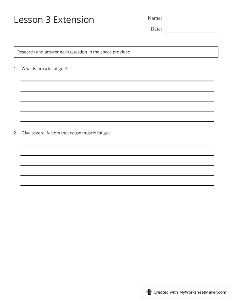 Lesson 3 Extension - My Worksheet Maker: Create Your Own Worksheets