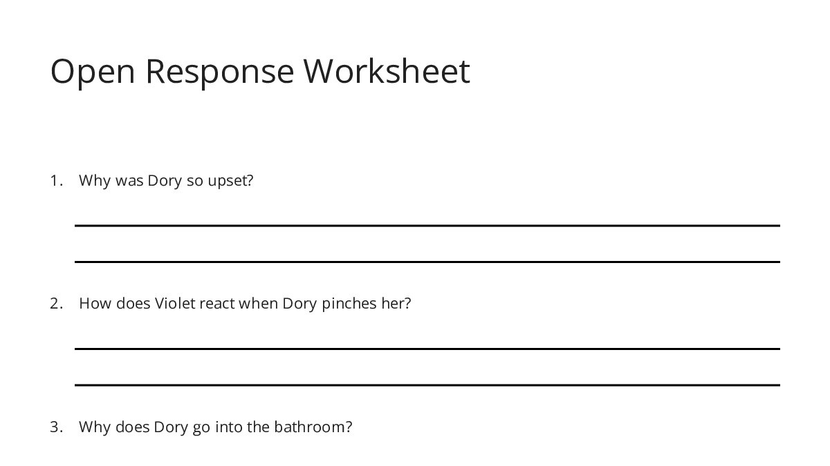 Open Response Worksheet - My Worksheet Maker: Create Your Own Worksheets