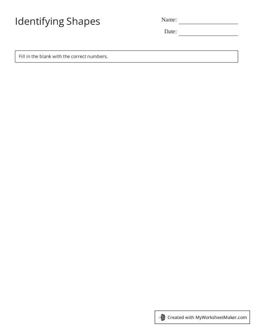 Identifying Shapes - My Worksheet Maker: Create Your Own Worksheets