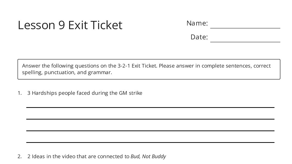 Lesson 9 Exit Ticket - My Worksheet Maker: Create Your Own Worksheets