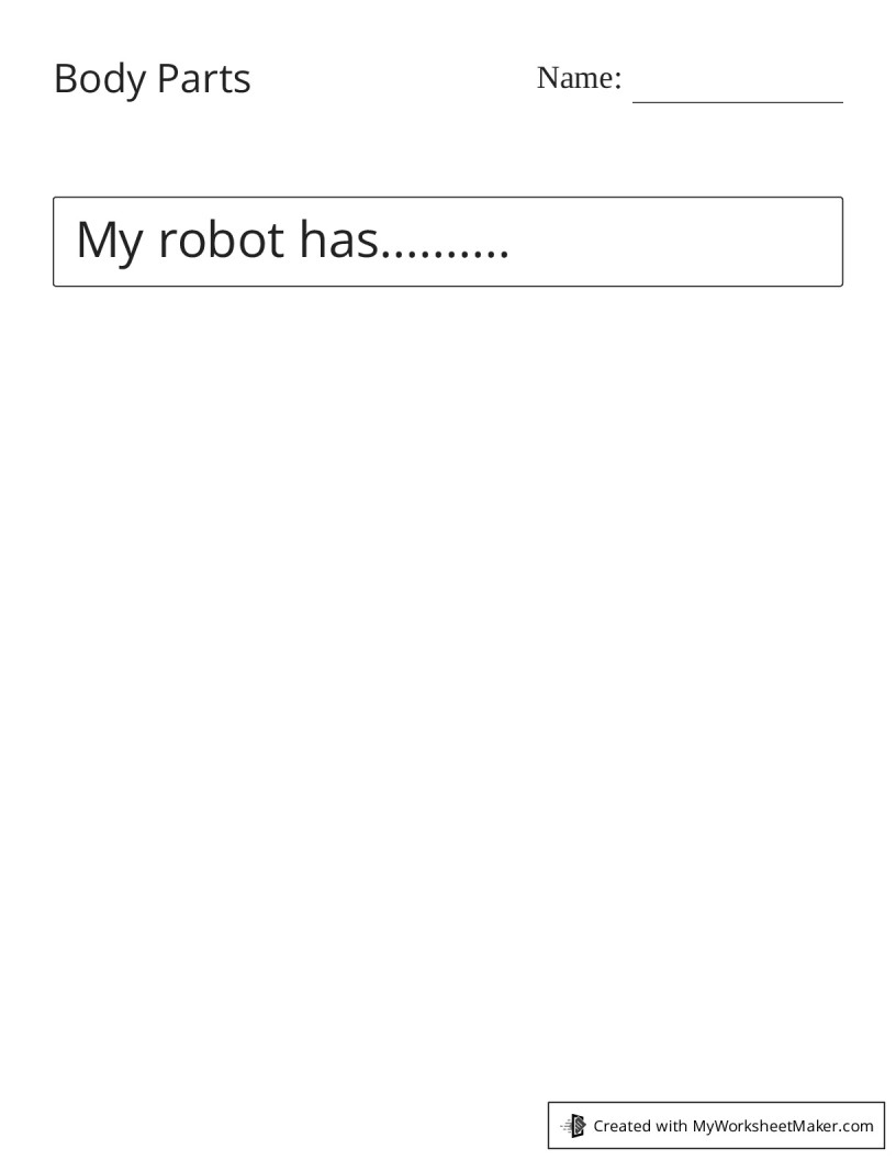 Body Parts - My Worksheet Maker: Create Your Own Worksheets