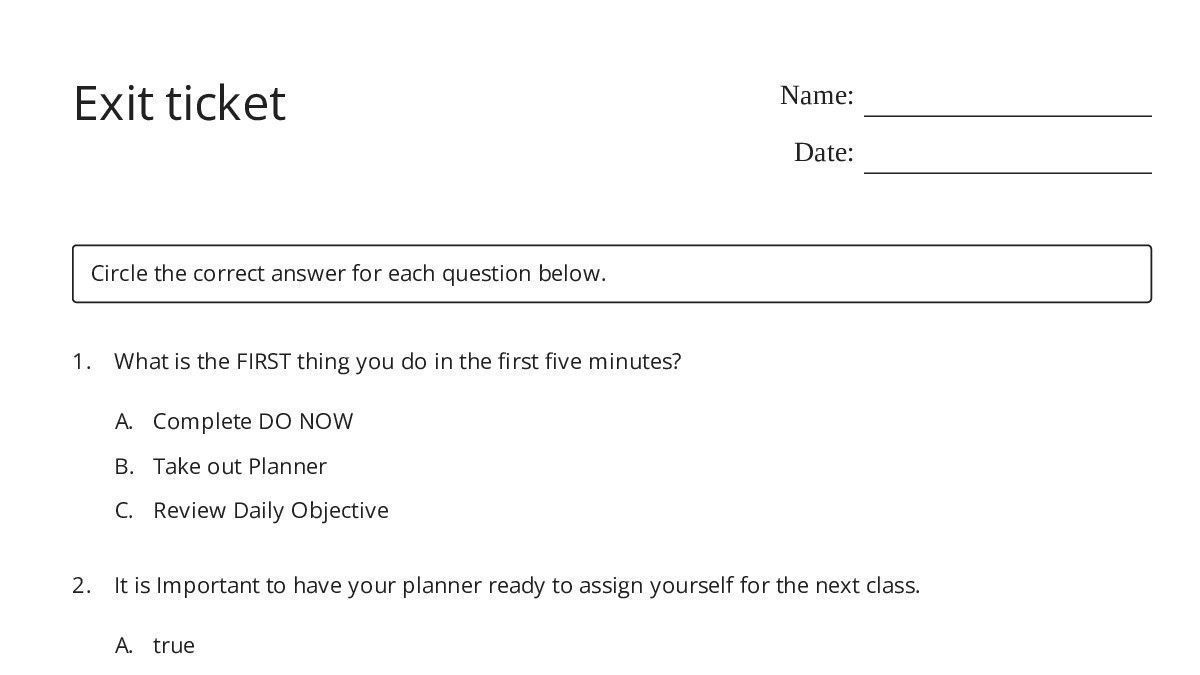 Exit ticket - My Worksheet Maker: Create Your Own Worksheets