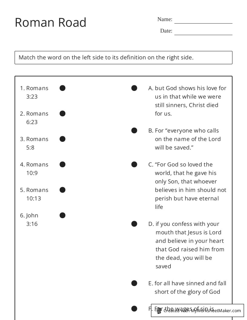 Roman Road - My Worksheet Maker: Create Your Own Worksheets