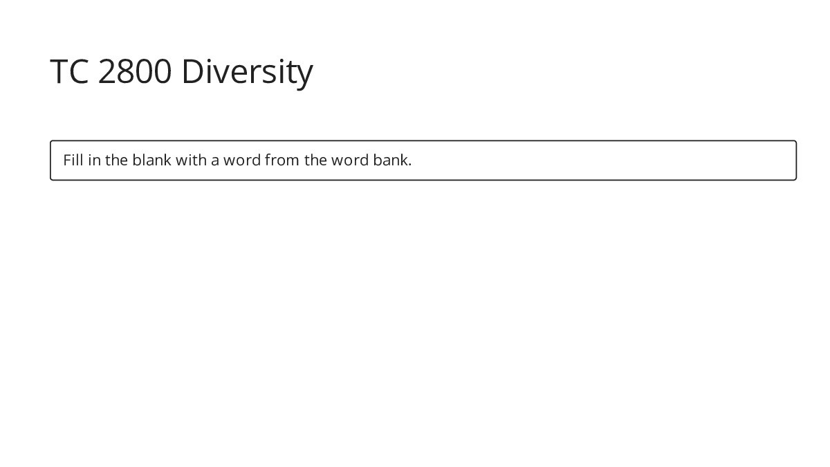 TC 2800 Diversity - My Worksheet Maker: Create Your Own Worksheets