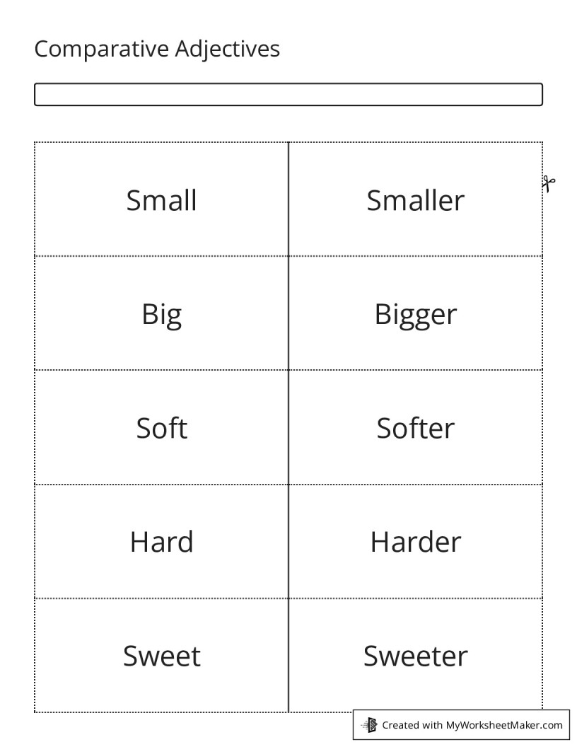Comparative Adjectives - My Flashcard Maker: Create Your Own Flashcards
