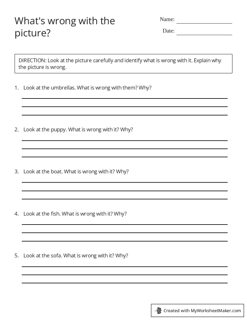 What's wrong with the picture? - My Worksheet Maker: Create Your Own ...