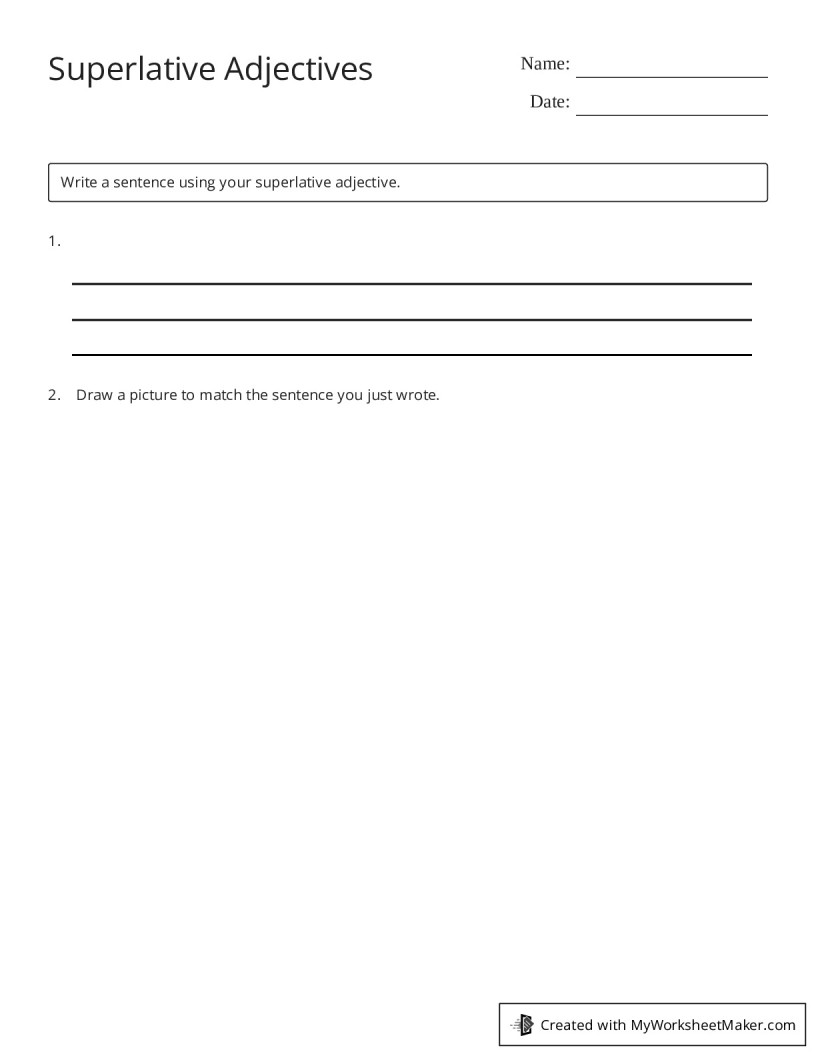 Superlative Adjectives - My Worksheet Maker: Create Your Own Worksheets