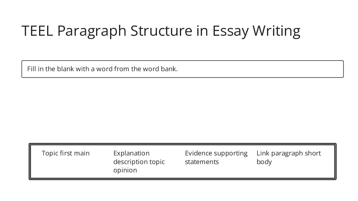 TEEL Paragraph Structure in Essay Writing - My Worksheet Maker: Create ...