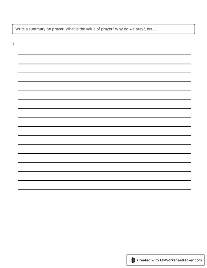 Open Response Worksheet - My Worksheet Maker: Create Your Own Worksheets