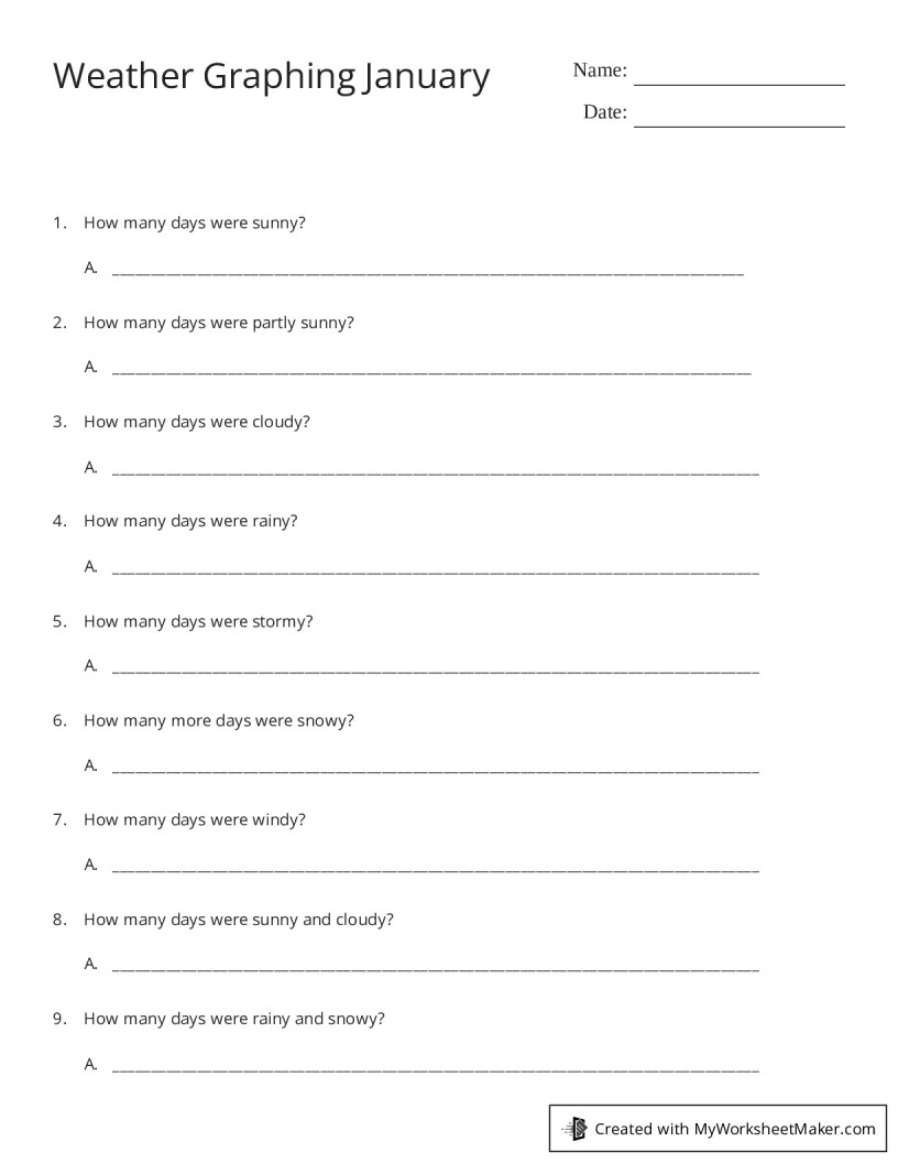 Weather Graphing January - My Worksheet Maker: Create Your Own Worksheets