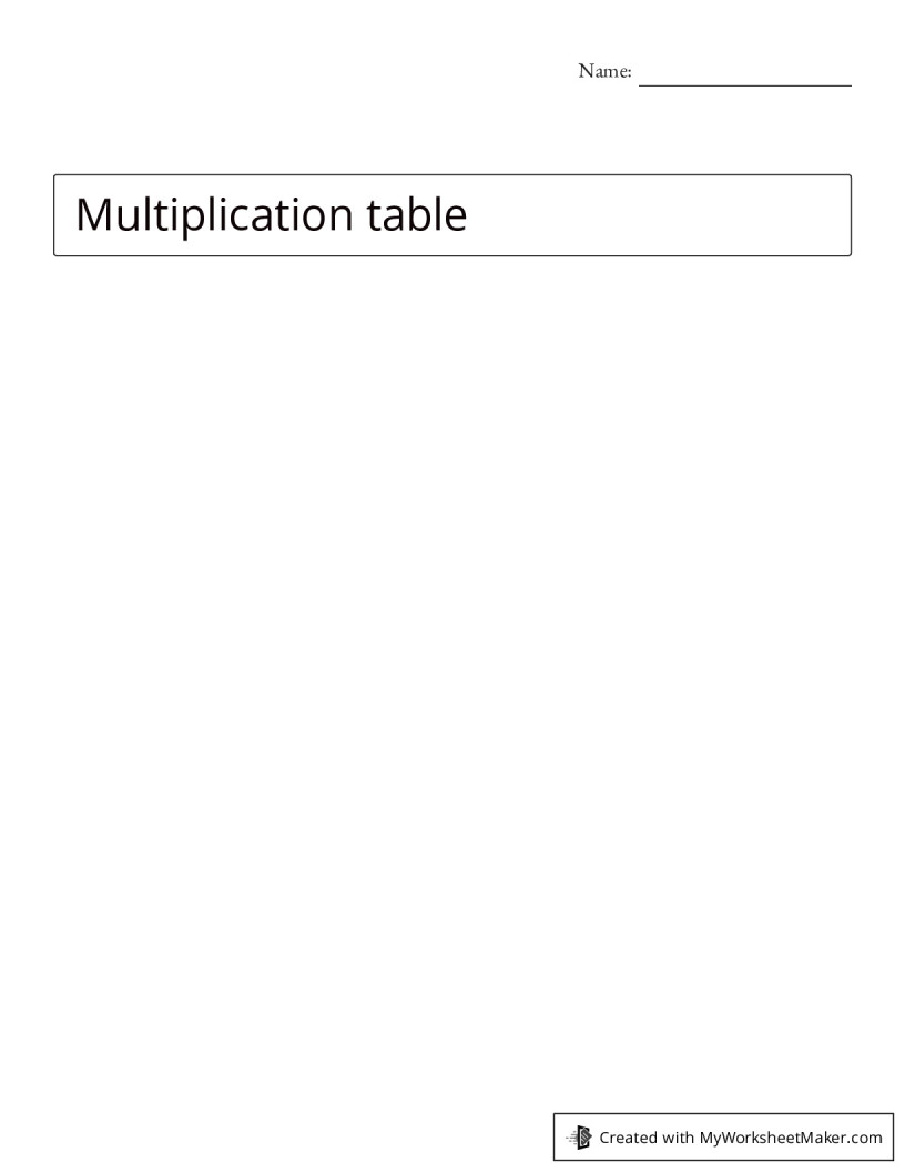 Worksheet - My Worksheet Maker: Create Your Own Worksheets