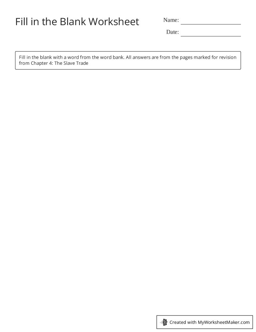 Fill in the Blank Worksheet - My Worksheet Maker: Create Your Own ...