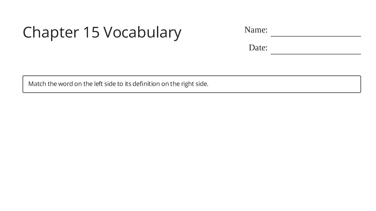 Chapter 15 Vocabulary - My Worksheet Maker: Create Your Own Worksheets