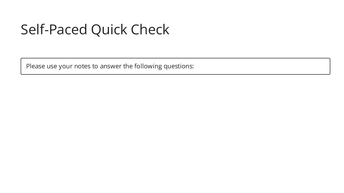 Self-Paced Quick Check - My Worksheet Maker: Create Your Own Worksheets