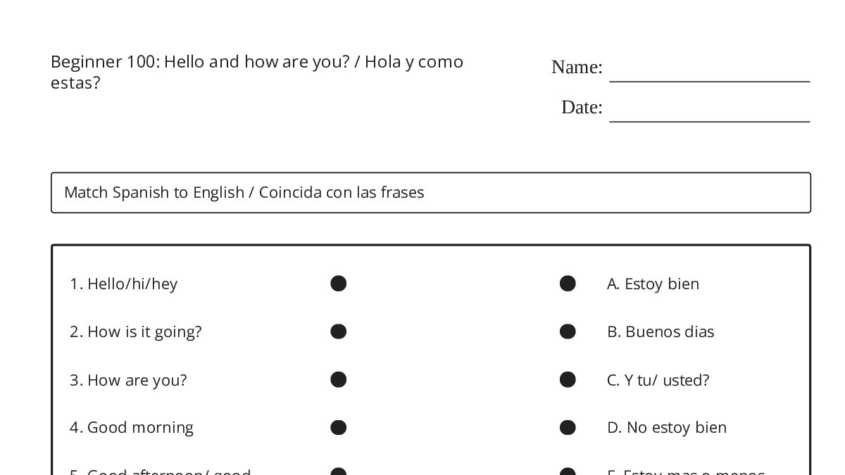 Beginner 100: Hello and how are you? / Hola y como estas? - My ...