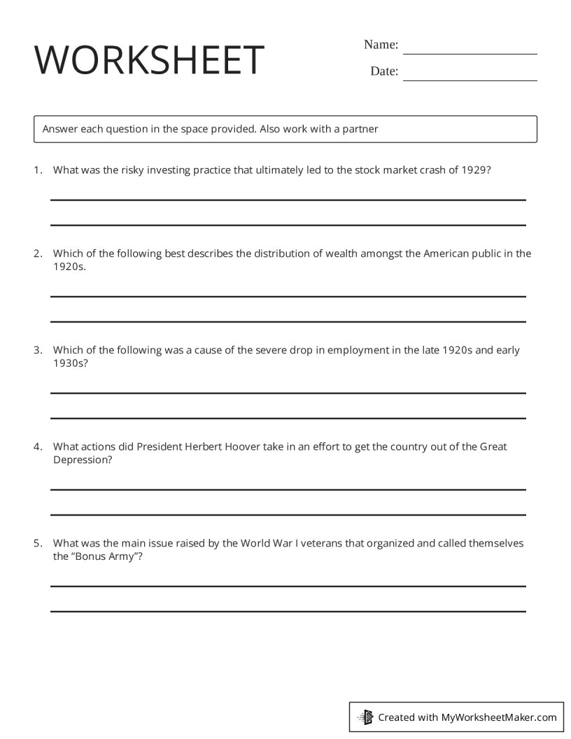 WORKSHEET - My Worksheet Maker: Create Your Own Worksheets
