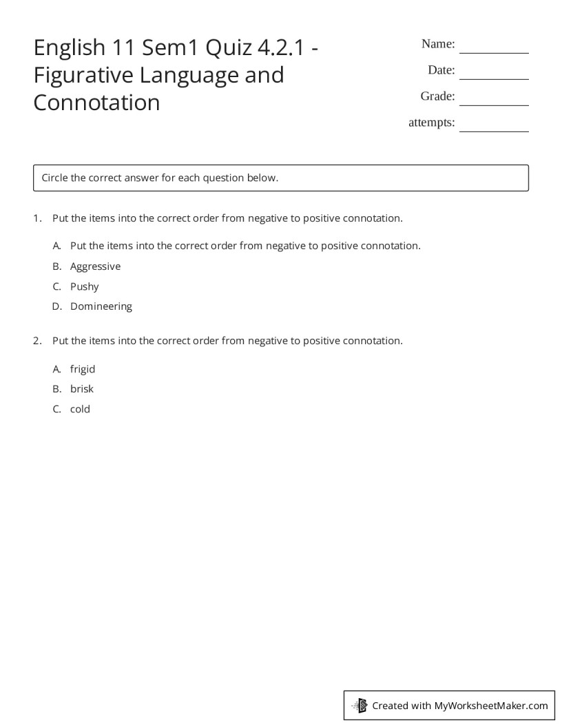 English 11 Sem1 Quiz 4.2.1 - Figurative Language and Connotation - My ...