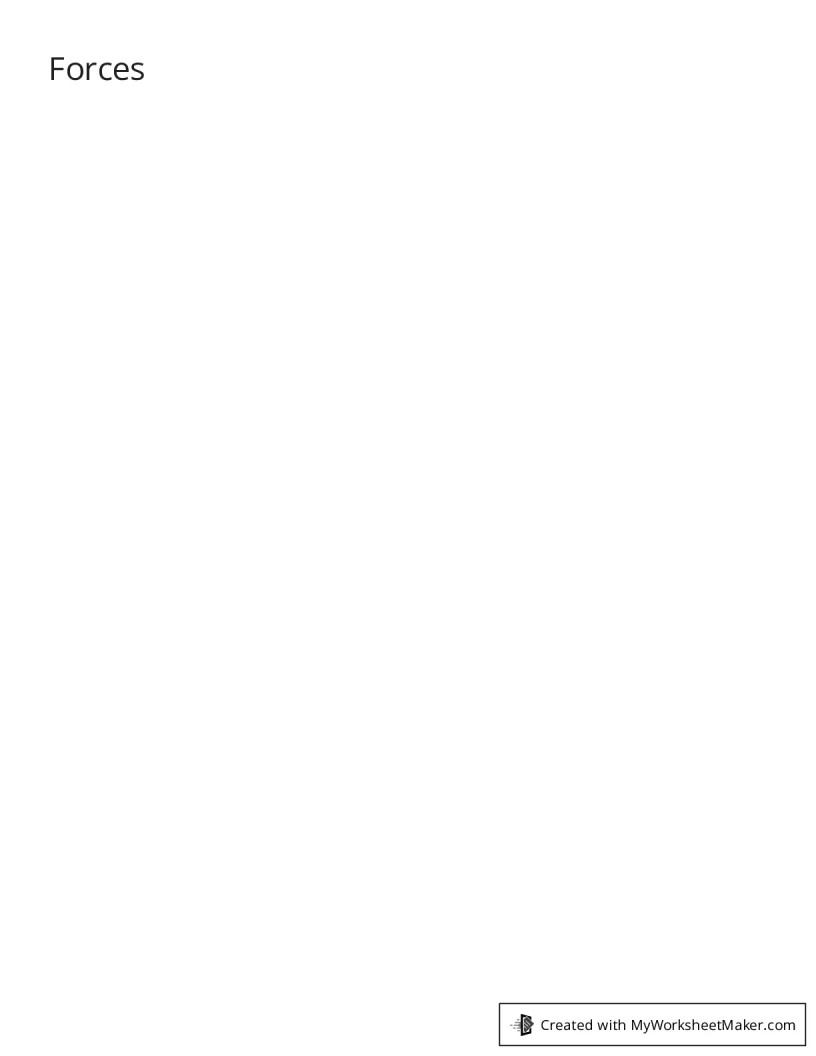 Forces - My Worksheet Maker: Create Your Own Worksheets