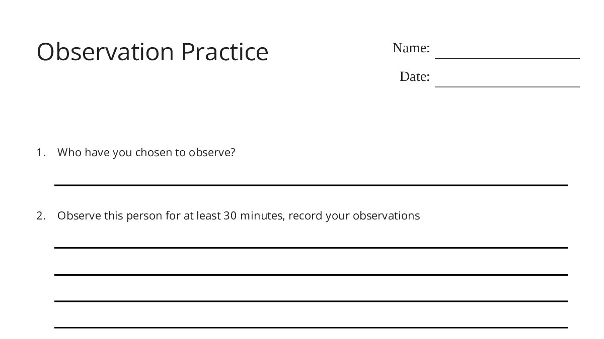 Observation Practice - My Worksheet Maker: Create Your Own Worksheets