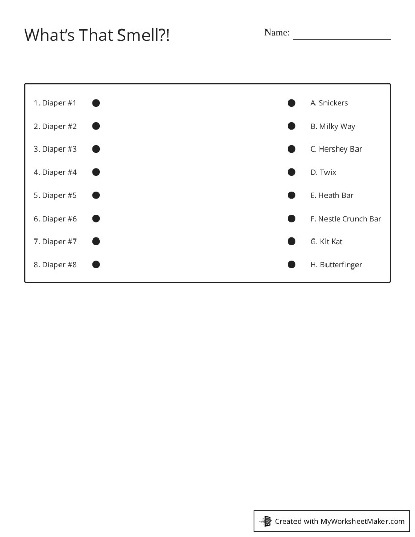 What’s That Smell?! - My Worksheet Maker: Create Your Own Worksheets