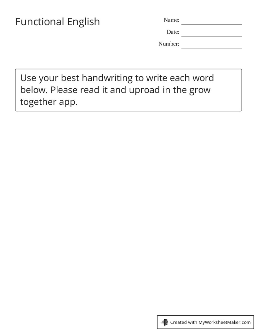 Functional English - My Worksheet Maker: Create Your Own Worksheets