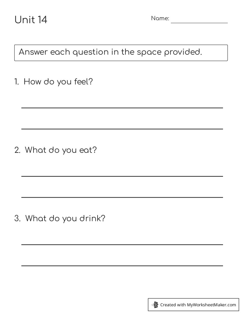 Unit 14 - My Worksheet Maker: Create Your Own Worksheets