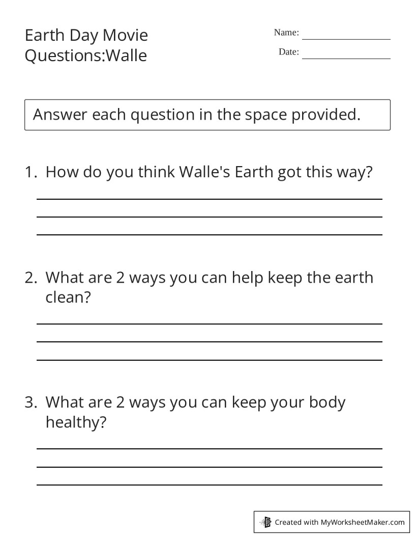 Wall E Worksheet Wall E The Movie Video Or Movi…: English ESL