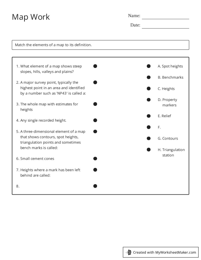 Map Work - My Worksheet Maker: Create Your Own Worksheets