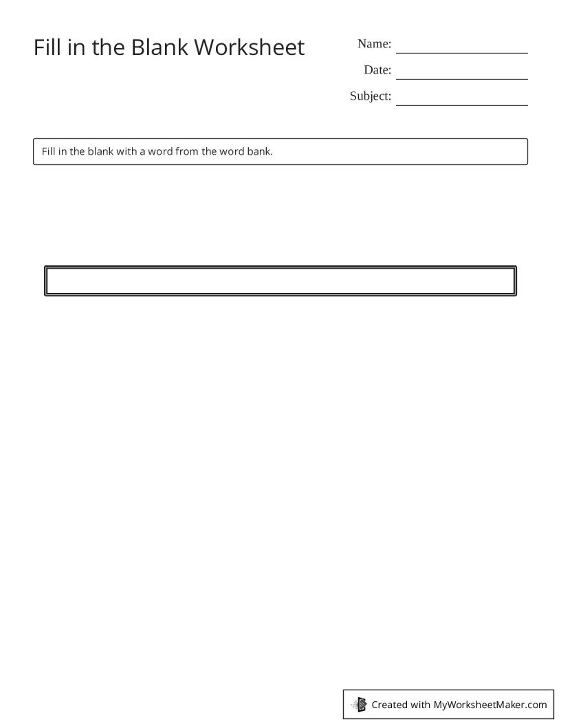 My Worksheet Maker: The Best Online Worksheet Creator