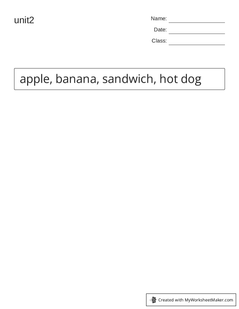 unit2 - My Worksheet Maker: Create Your Own Worksheets