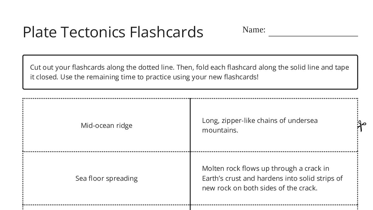Plate Tectonics Flashcards - My Flashcard Maker: Create Your Own Flashcards